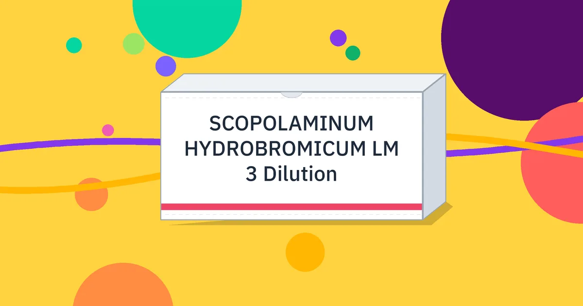 Symbolbild: Packung mit der Aufschrift SCOPOLAMINUM HYDROBROMICUM LM 3 Dilution (PZN 13690911) – Verfügbarkeit und Bezug in Apotheken in Frankfurt am Main