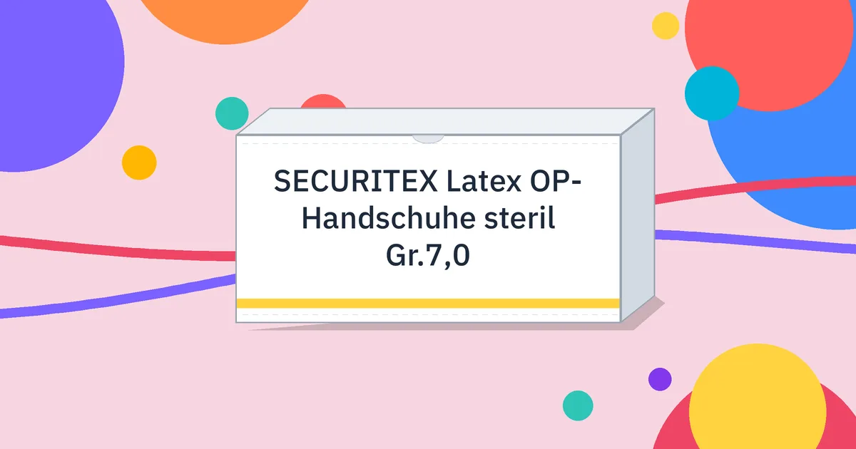 Symbolbild: Packung mit der Aufschrift SECURITEX Latex OP-Handschuhe steril Gr.7,0 (PZN 03851230) – Verfügbarkeit und Bezug in Apotheken in Frankfurt am Main