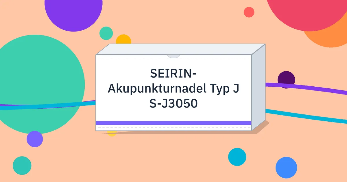 Symbolbild: Packung mit der Aufschrift SEIRIN-Akupunkturnadel Typ J S-J3050 (PZN 04977855) – Verfügbarkeit und Bezug in Apotheken in Frankfurt am Main