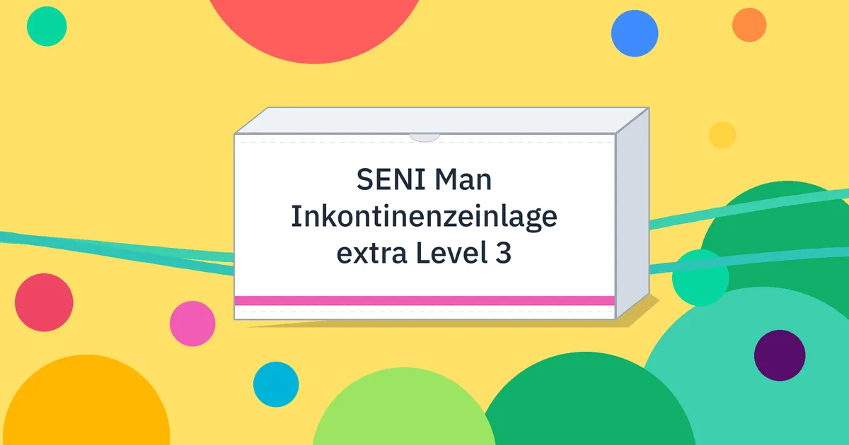 Symbolbild: Packung mit der Aufschrift SENI Man Inkontinenzeinlage extra Level 3 (PZN 18271024) – Verfügbarkeit und Bezug in Apotheken in Frankfurt am Main