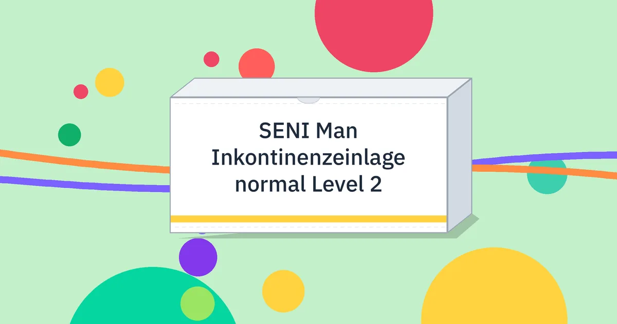 Symbolbild: Packung mit der Aufschrift SENI Man Inkontinenzeinlage normal Level 2 (PZN 18270993) – Verfügbarkeit und Bezug in Apotheken in Frankfurt am Main