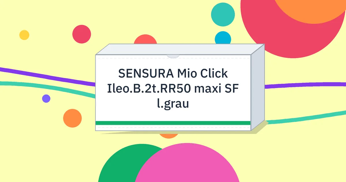 Symbolbild: Packung mit der Aufschrift SENSURA Mio Click Ileo.B.2t.RR50 maxi SF l.grau (PZN 10202236) – Verfügbarkeit und Bezug in Apotheken in Frankfurt am Main