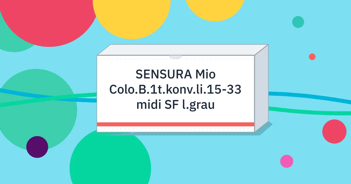 Symbolbild: Packung mit der Aufschrift SENSURA Mio Colo.B.1t.konv.li.15-33 midi SF l.grau (PZN 11098870) – Verfügbarkeit und Bezug in Apotheken in Frankfurt am Main