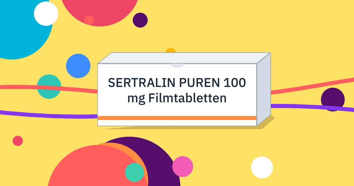 Symbolbild: Packung mit der Aufschrift SERTRALIN PUREN 100 mg Filmtabletten (PZN 13725762) – Verfügbarkeit und Bezug in Apotheken in Frankfurt am Main