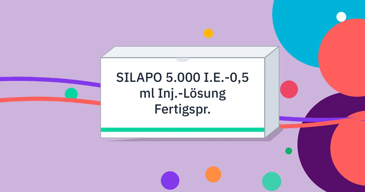 Symbolbild: Packung mit der Aufschrift SILAPO 5.000 I.E.-0,5 ml Inj.-Lösung Fertigspr. (PZN 02251686) – Verfügbarkeit und Bezug in Apotheken in Frankfurt am Main