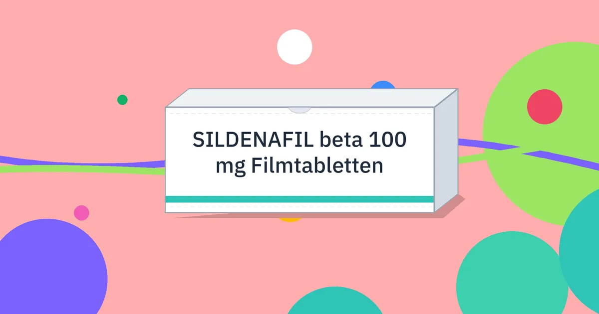Symbolbild: Packung mit der Aufschrift SILDENAFIL beta 100 mg Filmtabletten (PZN 14243060) – Verfügbarkeit und Bezug in Apotheken in Frankfurt am Main