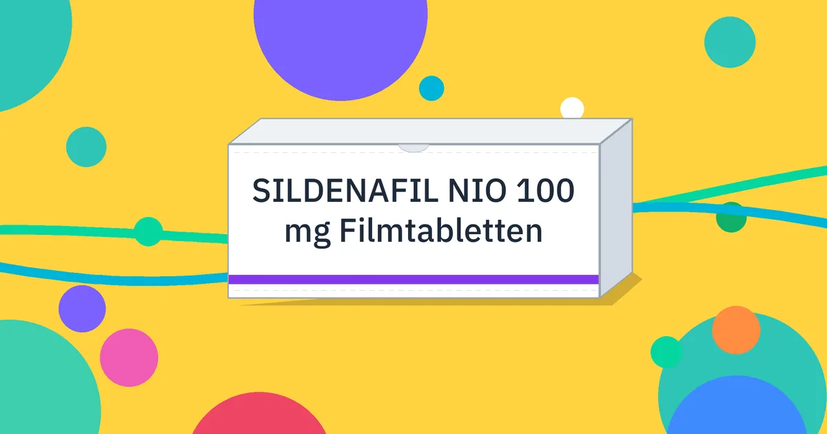 Symbolbild: Packung mit der Aufschrift SILDENAFIL NIO 100 mg Filmtabletten (PZN 15617433) – Verfügbarkeit und Bezug in Apotheken in Frankfurt am Main