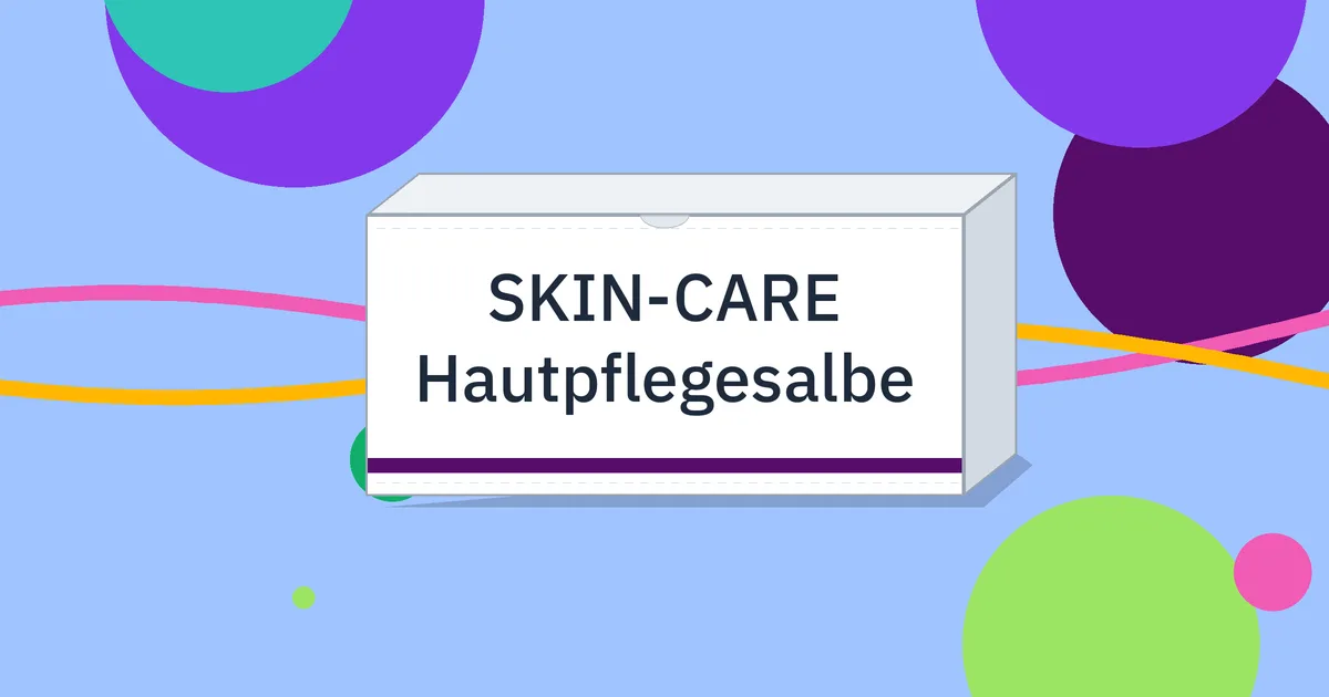 Symbolbild: Packung mit der Aufschrift SKIN-CARE Hautpflegesalbe (PZN 01693614) – Verfügbarkeit und Bezug in Apotheken in Frankfurt am Main