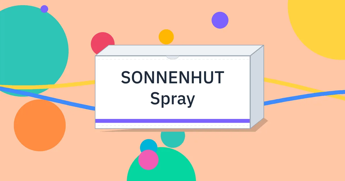 Symbolbild: Packung mit der Aufschrift SONNENHUT Spray (PZN 11713660) – Verfügbarkeit und Bezug in Apotheken in Frankfurt am Main