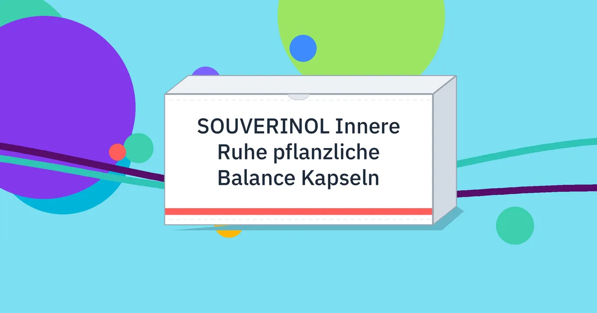 Symbolbild: Packung mit der Aufschrift SOUVERINOL Innere Ruhe pflanzliche Balance Kapseln (PZN 19854549) – Verfügbarkeit und Bezug in Apotheken in Frankfurt am Main
