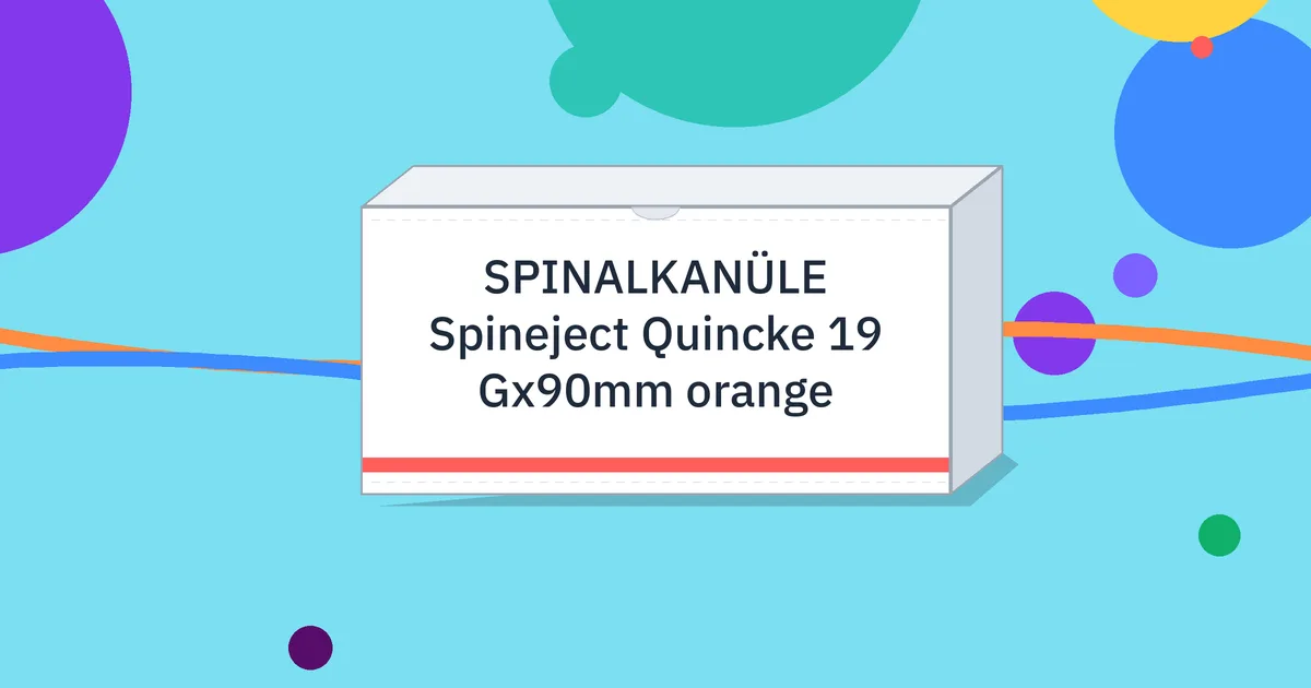 Symbolbild: Packung mit der Aufschrift SPINALKANÜLE Spineject Quincke 19 Gx90mm orange (PZN 16135558) – Verfügbarkeit und Bezug in Apotheken in Frankfurt am Main