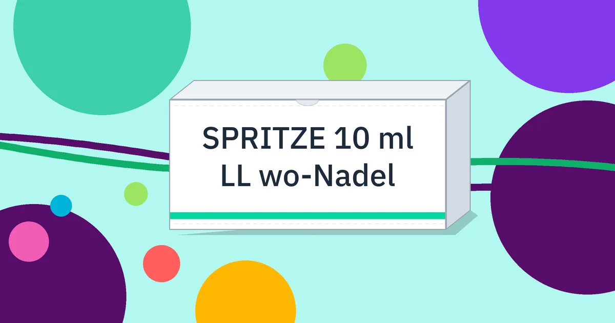 Symbolbild: Packung mit der Aufschrift SPRITZE 10 ml LL wo-Nadel (PZN 10557956) – Verfügbarkeit und Bezug in Apotheken in Frankfurt am Main