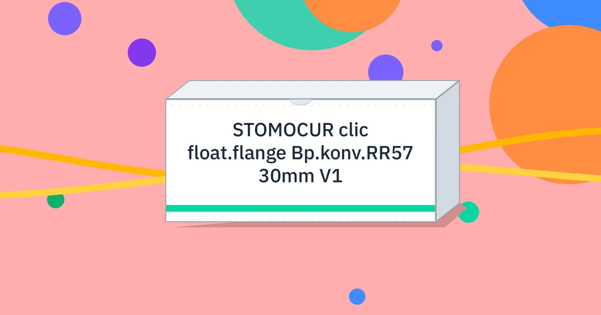 Symbolbild: Packung mit der Aufschrift STOMOCUR clic float.flange Bp.konv.RR57 30mm V1 (PZN 13987019) – Verfügbarkeit und Bezug in Apotheken in Frankfurt am Main