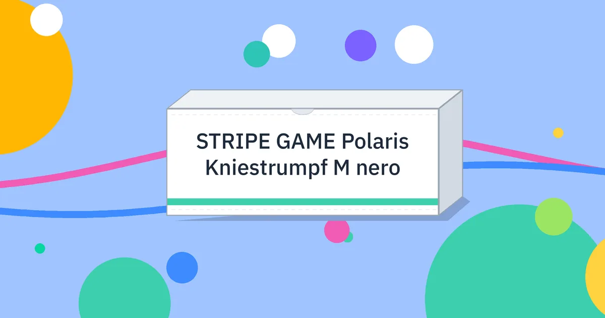 Symbolbild: Packung mit der Aufschrift STRIPE GAME Polaris Kniestrumpf M nero (PZN 20209050) – Verfügbarkeit und Bezug in Apotheken in Frankfurt am Main