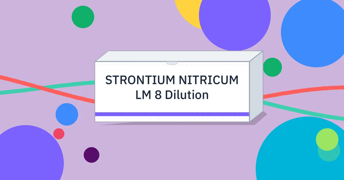 Symbolbild: Packung mit der Aufschrift STRONTIUM NITRICUM LM 8 Dilution (PZN 13204342) – Verfügbarkeit und Bezug in Apotheken in Frankfurt am Main