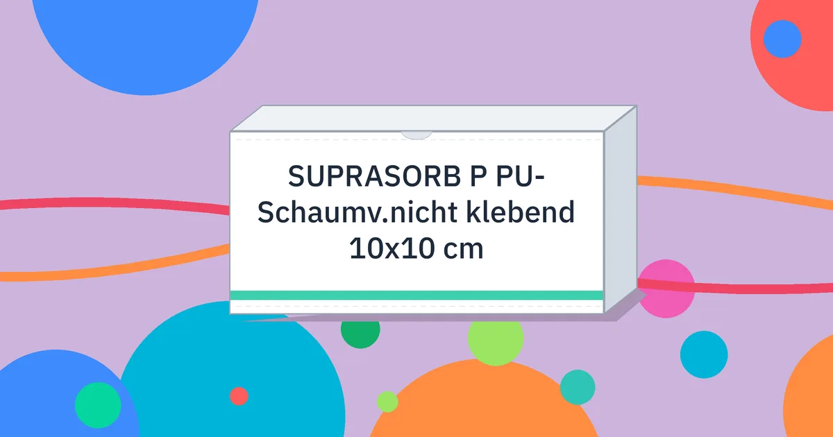 Symbolbild: Packung mit der Aufschrift SUPRASORB P PU-Schaumv.nicht klebend 10x10 cm (PZN 19959188) – Verfügbarkeit und Bezug in Apotheken in Frankfurt am Main
