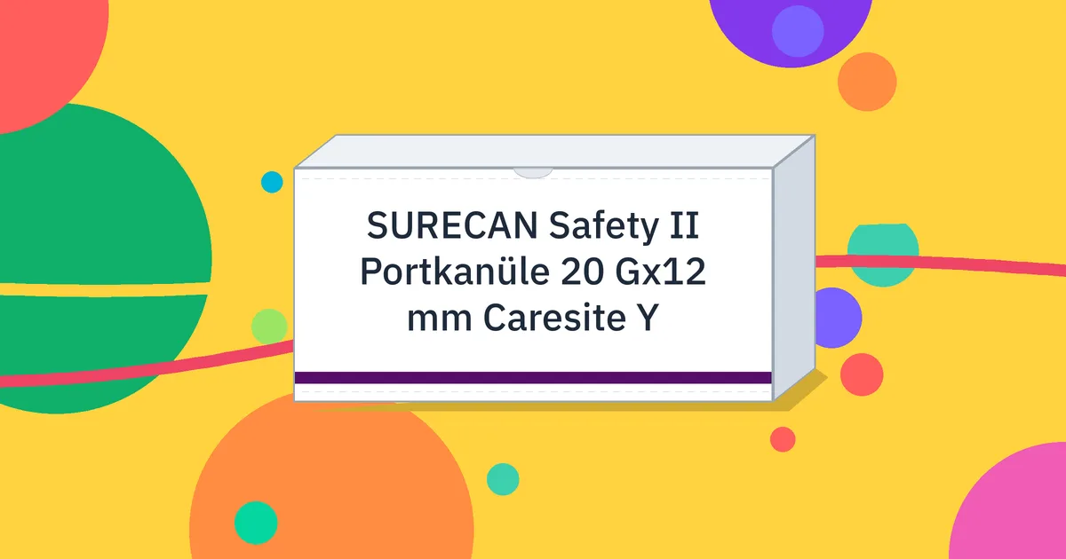 Symbolbild: Packung mit der Aufschrift SURECAN Safety II Portkanüle 20 Gx12 mm Caresite Y (PZN 13649558) – Verfügbarkeit und Bezug in Apotheken in Frankfurt am Main