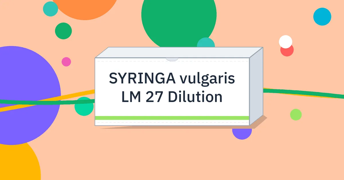 Symbolbild: Packung mit der Aufschrift SYRINGA vulgaris LM 27 Dilution (PZN 13685838) – Verfügbarkeit und Bezug in Apotheken in Frankfurt am Main