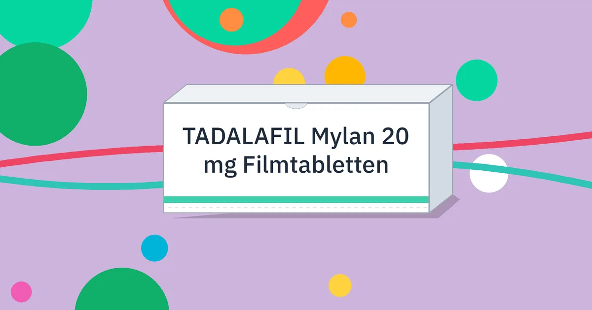 Symbolbild: Packung mit der Aufschrift TADALAFIL Mylan 20 mg Filmtabletten (PZN 12869128) – Verfügbarkeit und Bezug in Apotheken in Frankfurt am Main