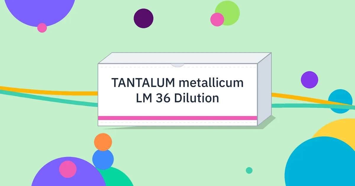 Symbolbild: Packung mit der Aufschrift TANTALUM metallicum LM 36 Dilution (PZN 13213737) – Verfügbarkeit und Bezug in Apotheken in Frankfurt am Main