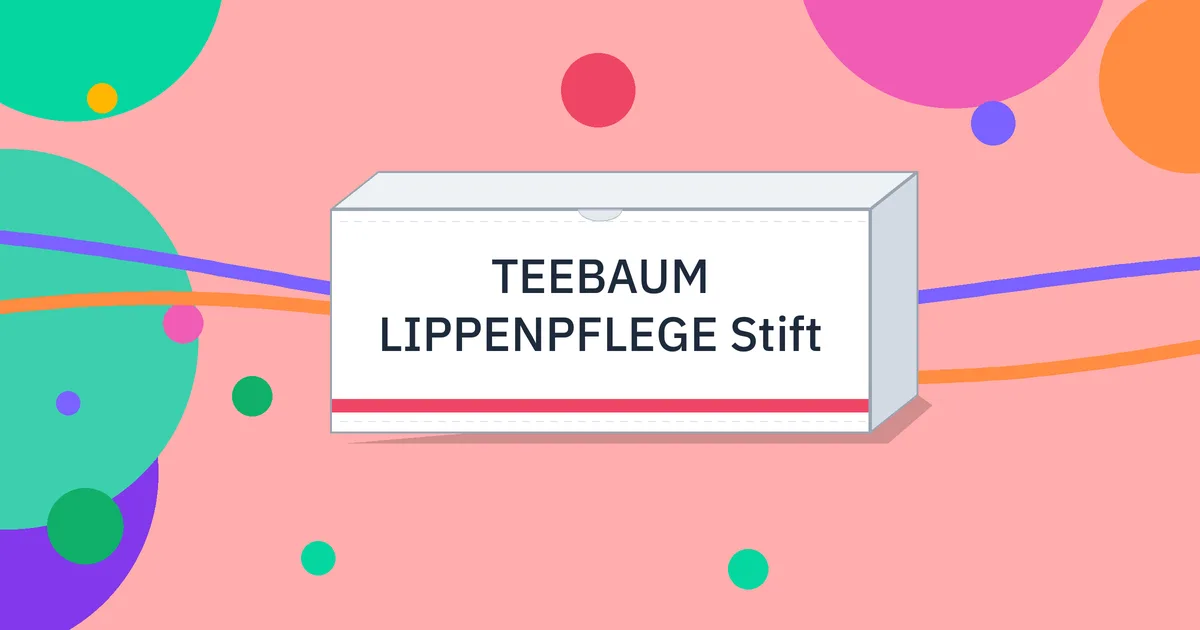Symbolbild: Packung mit der Aufschrift TEEBAUM LIPPENPFLEGE Stift (PZN 07418872) – Verfügbarkeit und Bezug in Apotheken in Frankfurt am Main