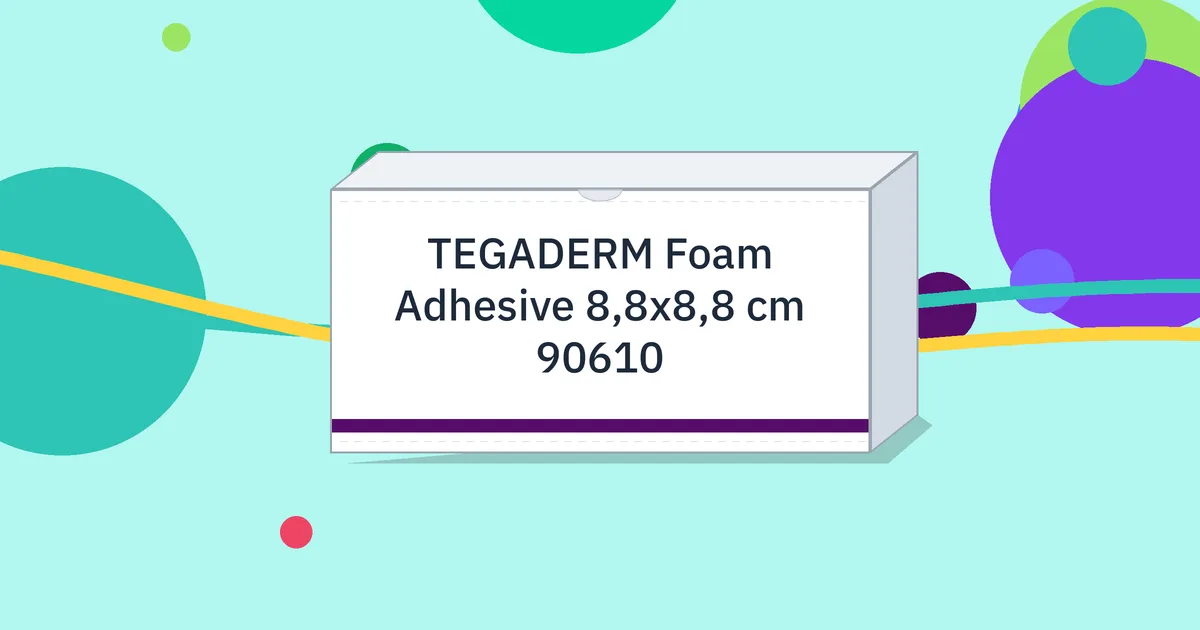 Symbolbild: Packung mit der Aufschrift TEGADERM Foam Adhesive 8,8x8,8 cm 90610 (PZN 13588851) – Verfügbarkeit und Bezug in Apotheken in Frankfurt am Main