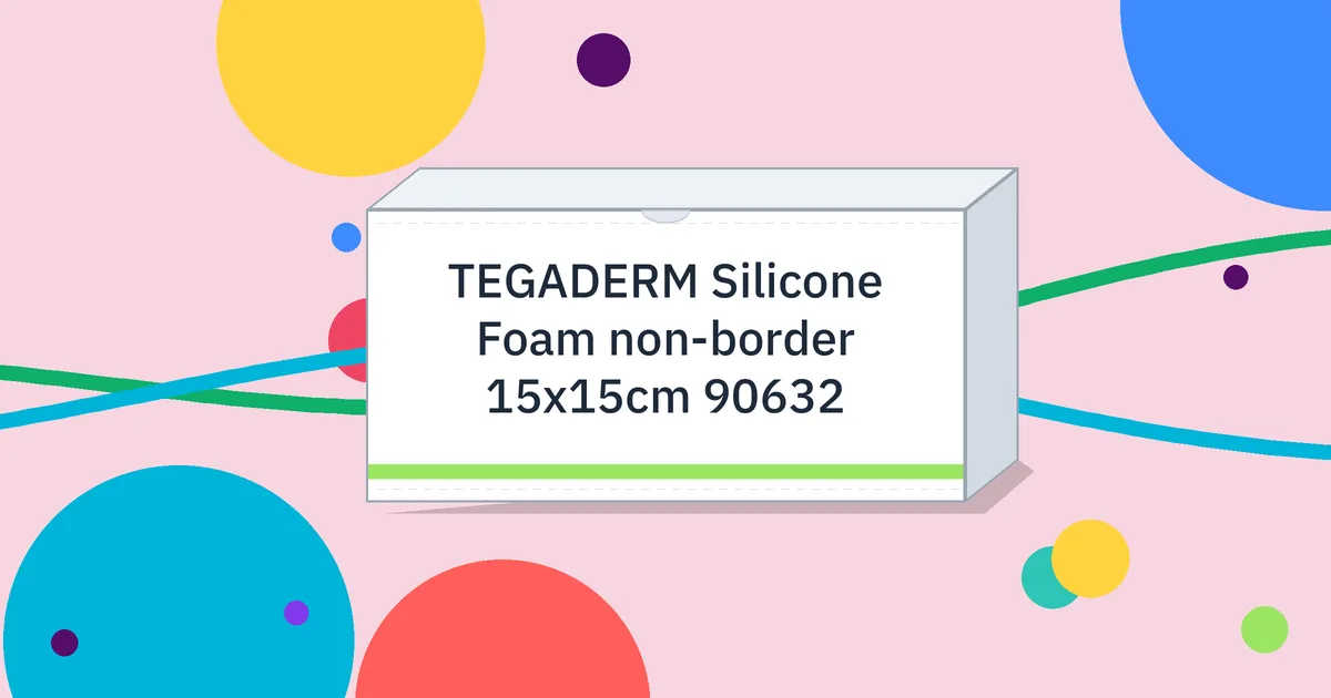 Symbolbild: Packung mit der Aufschrift TEGADERM Silicone Foam non-border 15x15cm 90632 (PZN 12530370) – Verfügbarkeit und Bezug in Apotheken in Frankfurt am Main