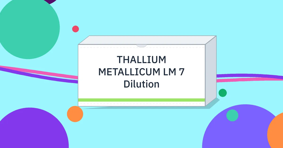 Symbolbild: Packung mit der Aufschrift THALLIUM METALLICUM LM 7 Dilution (PZN 13218373) – Verfügbarkeit und Bezug in Apotheken in Frankfurt am Main