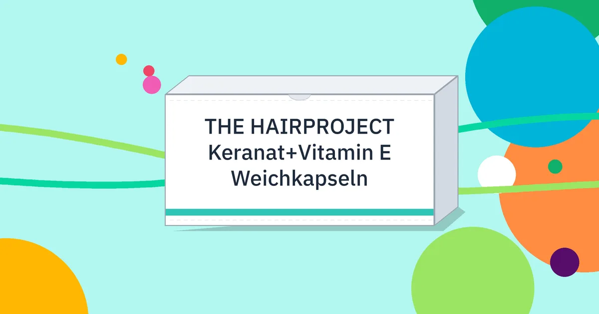 Symbolbild: Packung mit der Aufschrift THE HAIRPROJECT Keranat+Vitamin E Weichkapseln (PZN 17953017) – Verfügbarkeit und Bezug in Apotheken in Frankfurt am Main