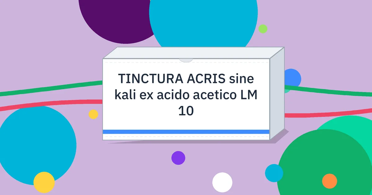 Symbolbild: Packung mit der Aufschrift TINCTURA ACRIS sine kali ex acido acetico LM 10 (PZN 13701537) – Verfügbarkeit und Bezug in Apotheken in Frankfurt am Main