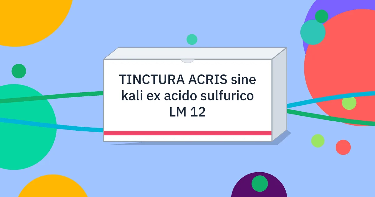 Symbolbild: Packung mit der Aufschrift TINCTURA ACRIS sine kali ex acido sulfurico LM 12 (PZN 13701129) – Verfügbarkeit und Bezug in Apotheken in Frankfurt am Main
