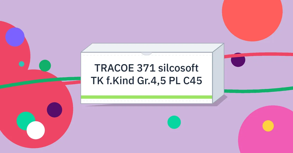 Symbolbild: Packung mit der Aufschrift TRACOE 371 silcosoft TK f.Kind Gr.4,5 PL C45 (PZN 14315517) – Verfügbarkeit und Bezug in Apotheken in Frankfurt am Main
