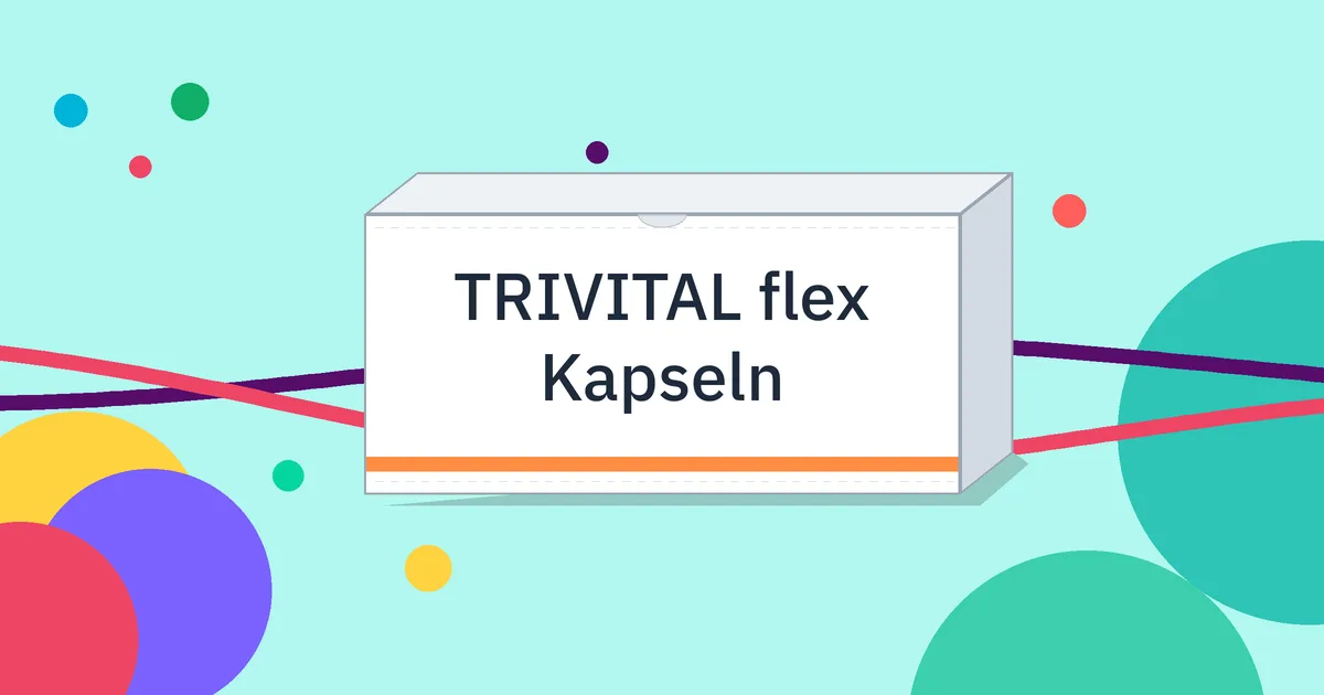 Symbolbild: Packung mit der Aufschrift TRIVITAL flex Kapseln (PZN 18492647) – Verfügbarkeit und Bezug in Apotheken in Frankfurt am Main