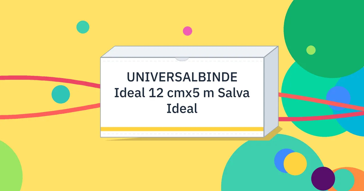 Symbolbild: Packung mit der Aufschrift UNIVERSALBINDE Ideal 12 cmx5 m Salva Ideal (PZN 10351137) – Verfügbarkeit und Bezug in Apotheken in Frankfurt am Main