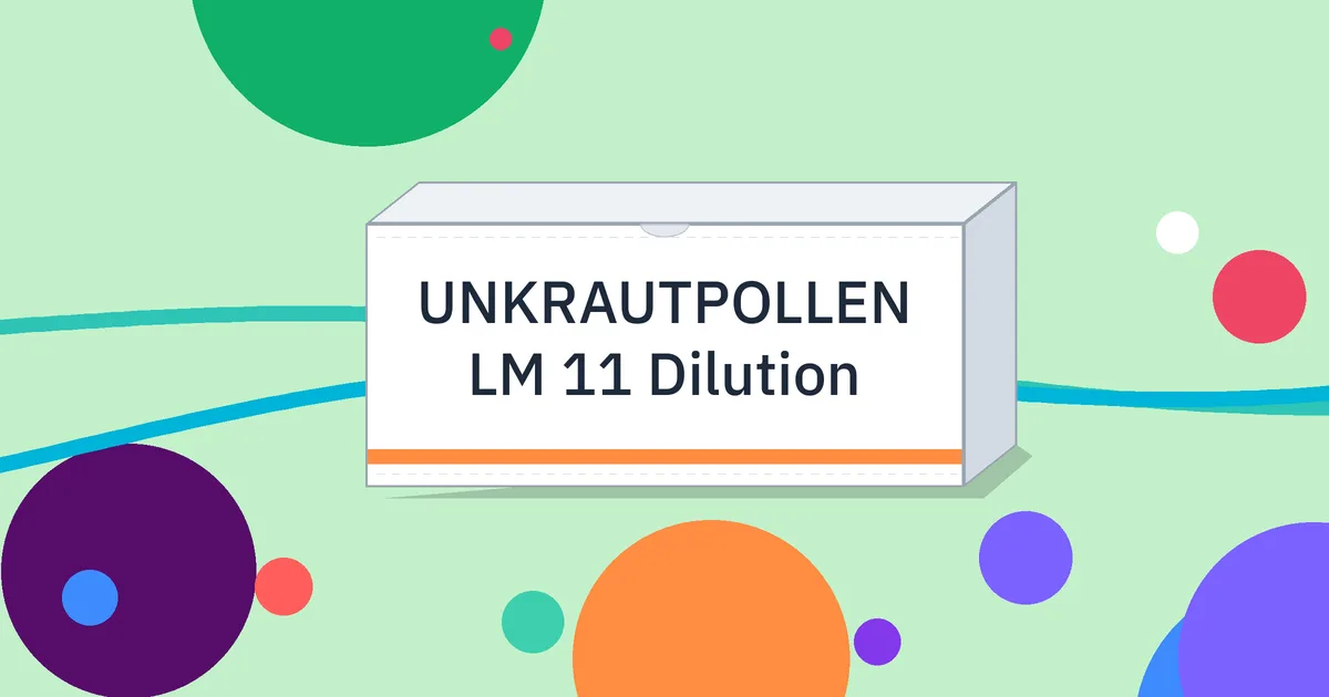 Symbolbild: Packung mit der Aufschrift UNKRAUTPOLLEN LM 11 Dilution (PZN 13255782) – Verfügbarkeit und Bezug in Apotheken in Frankfurt am Main