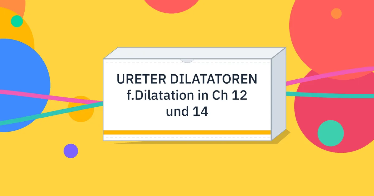 Symbolbild: Packung mit der Aufschrift URETER DILATATOREN f.Dilatation in Ch 12 und 14 (PZN 17510308) – Verfügbarkeit und Bezug in Apotheken in Frankfurt am Main