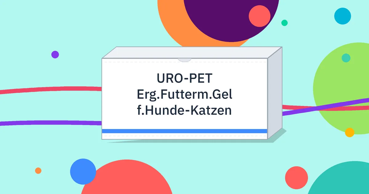 Symbolbild: Packung mit der Aufschrift URO-PET Erg.Futterm.Gel f.Hunde-Katzen (PZN 19712708) – Verfügbarkeit und Bezug in Apotheken in Frankfurt am Main