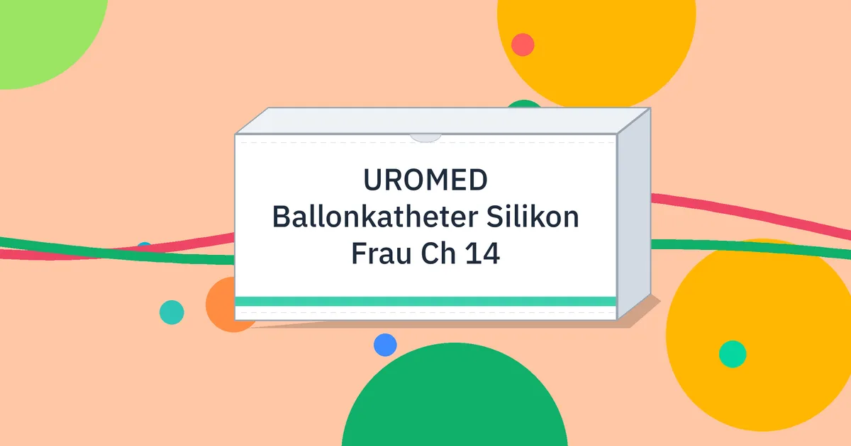 Symbolbild: Packung mit der Aufschrift UROMED Ballonkatheter Silikon Frau Ch 14 (PZN 09926851) – Verfügbarkeit und Bezug in Apotheken in Frankfurt am Main