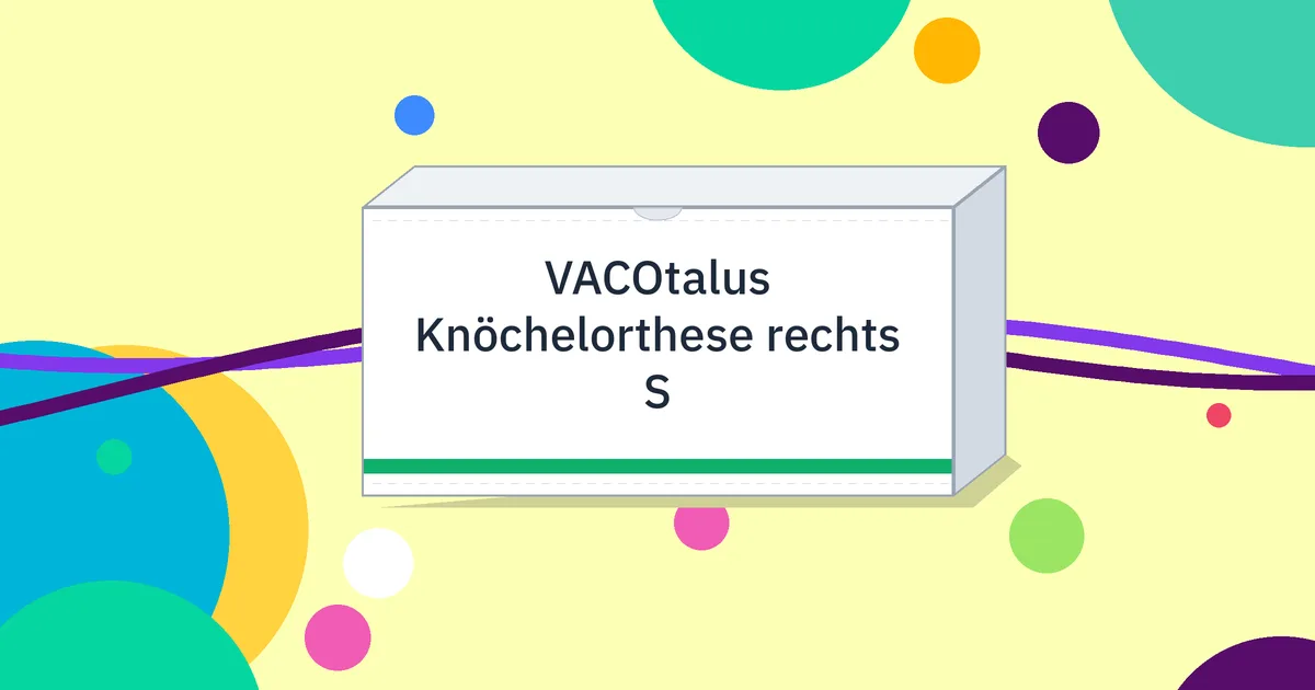 Symbolbild: Packung mit der Aufschrift VACOtalus Knöchelorthese rechts S (PZN 17373886) – Verfügbarkeit und Bezug in Apotheken in Frankfurt am Main