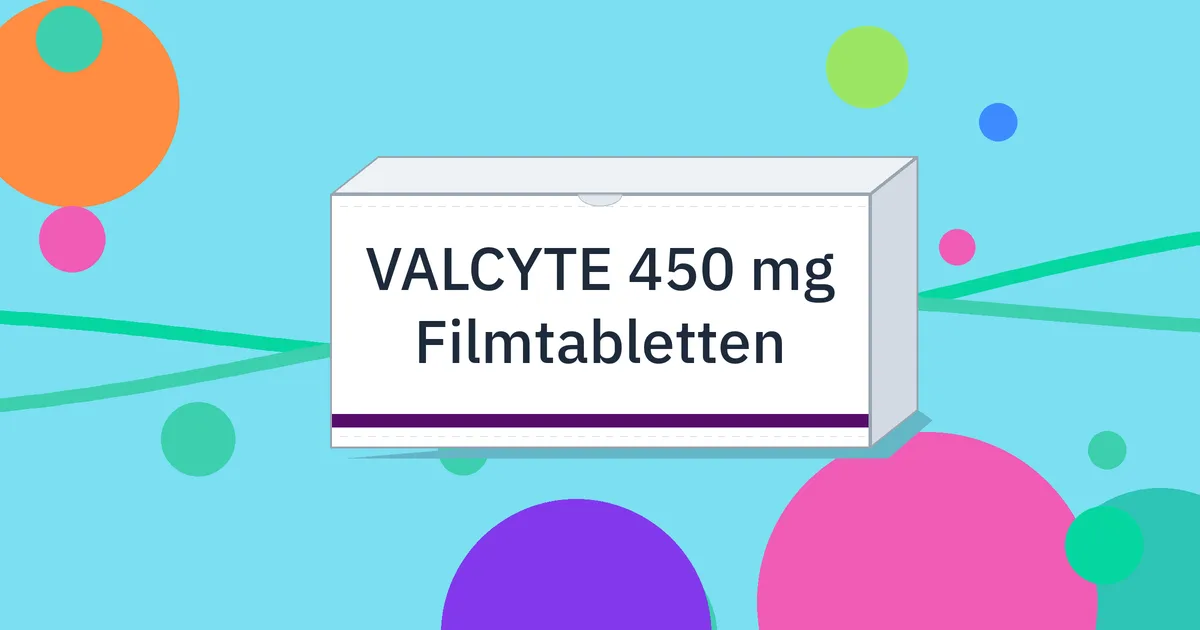Symbolbild: Packung mit der Aufschrift VALCYTE 450 mg Filmtabletten (PZN 10170140) – Verfügbarkeit und Bezug in Apotheken in Frankfurt am Main