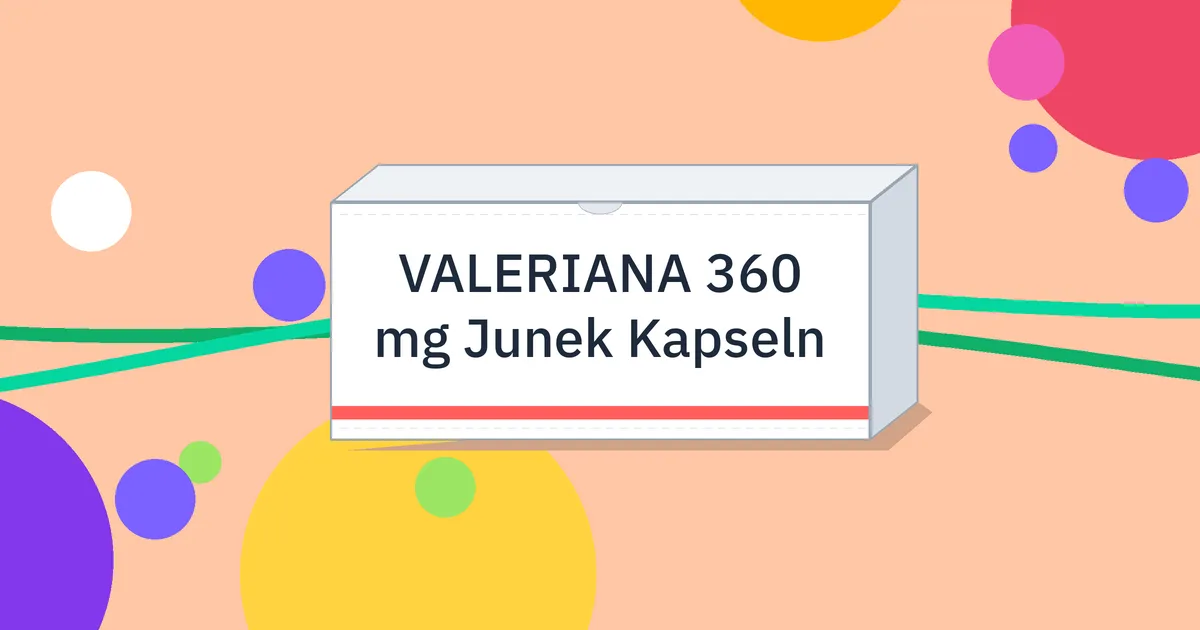 Symbolbild: Packung mit der Aufschrift VALERIANA 360 mg Junek Kapseln (PZN 10336899) – Verfügbarkeit und Bezug in Apotheken in Frankfurt am Main
