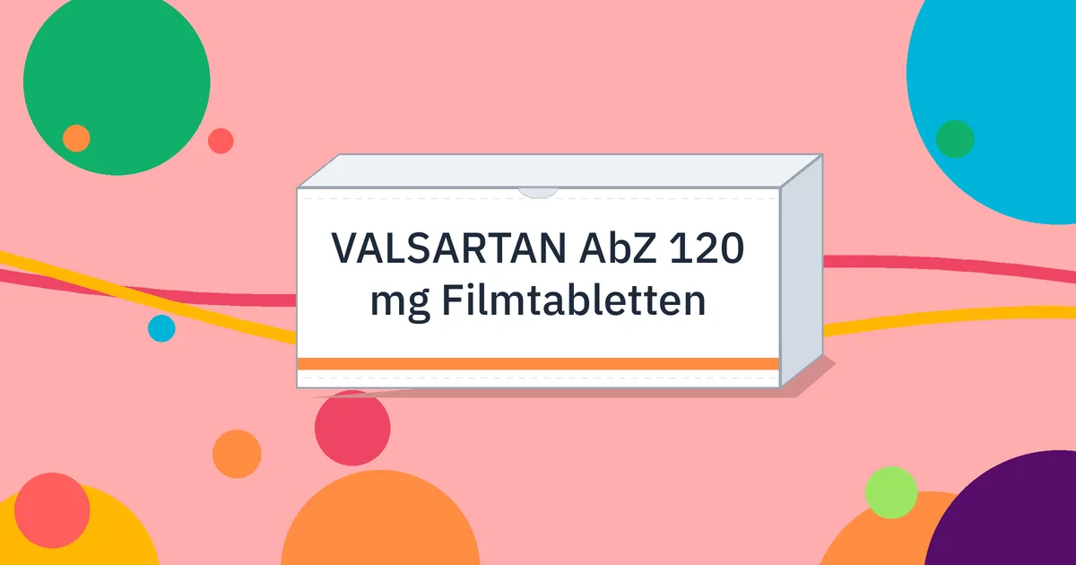 Symbolbild: Packung mit der Aufschrift VALSARTAN AbZ 120 mg Filmtabletten (PZN 07608325) – Verfügbarkeit und Bezug in Apotheken in Frankfurt am Main