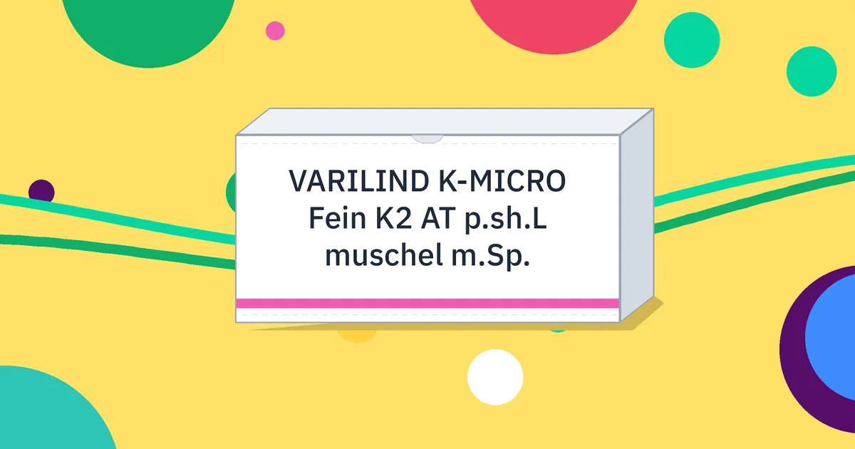 Symbolbild: Packung mit der Aufschrift VARILIND K-MICRO Fein K2 AT p.sh.L muschel m.Sp. (PZN 20554137) – Verfügbarkeit und Bezug in Apotheken in Frankfurt am Main