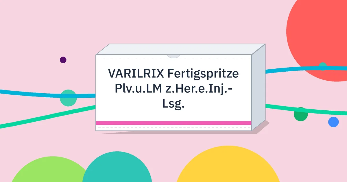 Symbolbild: Packung mit der Aufschrift VARILRIX Fertigspritze Plv.u.LM z.Her.e.Inj.-Lsg. (PZN 09605549) – Verfügbarkeit und Bezug in Apotheken in Frankfurt am Main