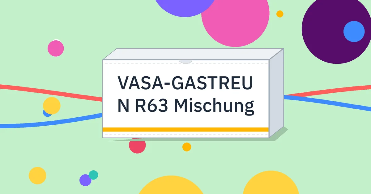 Symbolbild: Packung mit der Aufschrift VASA-GASTREU N R63 Mischung (PZN 04852289) – Verfügbarkeit und Bezug in Apotheken in Frankfurt am Main