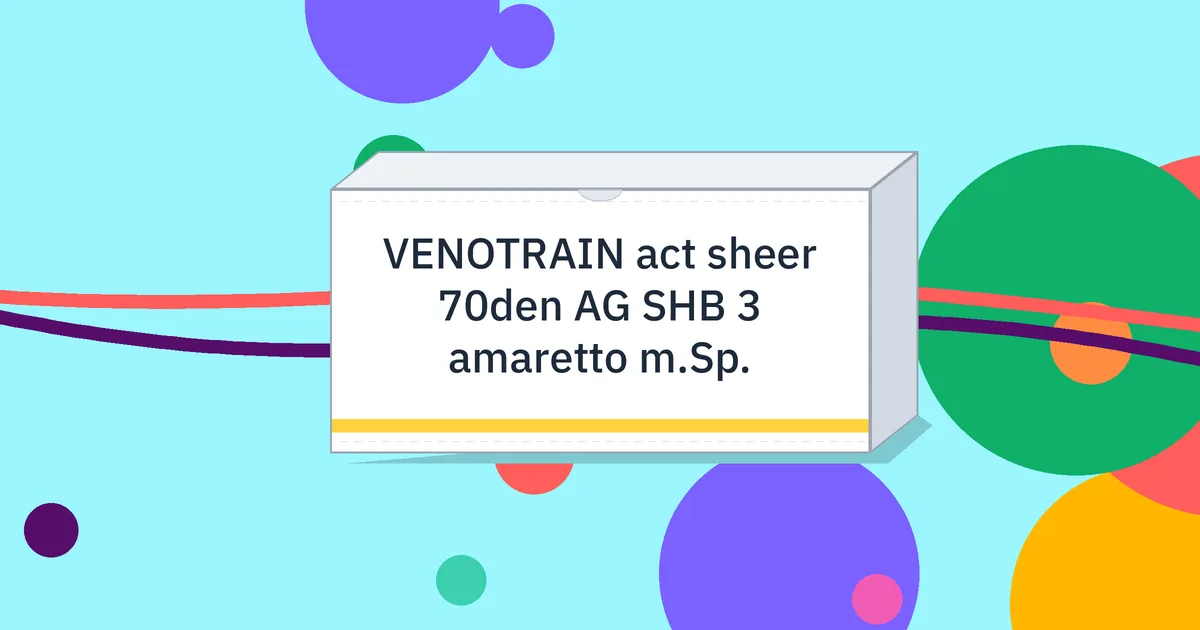 Symbolbild: Packung mit der Aufschrift VENOTRAIN act sheer 70den AG SHB 3 amaretto m.Sp. (PZN 16207861) – Verfügbarkeit und Bezug in Apotheken in Frankfurt am Main