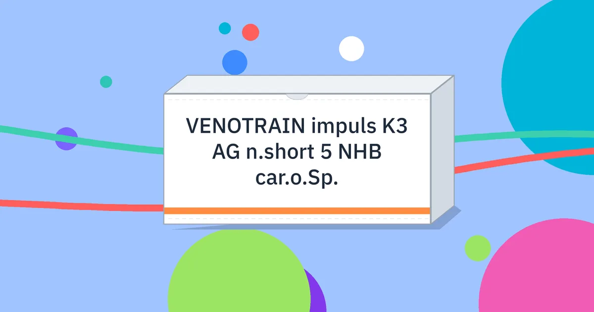 Symbolbild: Packung mit der Aufschrift VENOTRAIN impuls K3 AG n.short 5 NHB car.o.Sp. (PZN 08421936) – Verfügbarkeit und Bezug in Apotheken in Frankfurt am Main