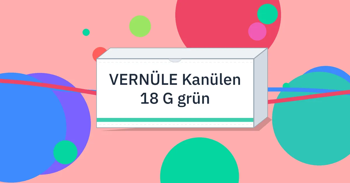 Symbolbild: Packung mit der Aufschrift VERNÜLE Kanülen 18 G grün (PZN 09108029) – Verfügbarkeit und Bezug in Apotheken in Frankfurt am Main