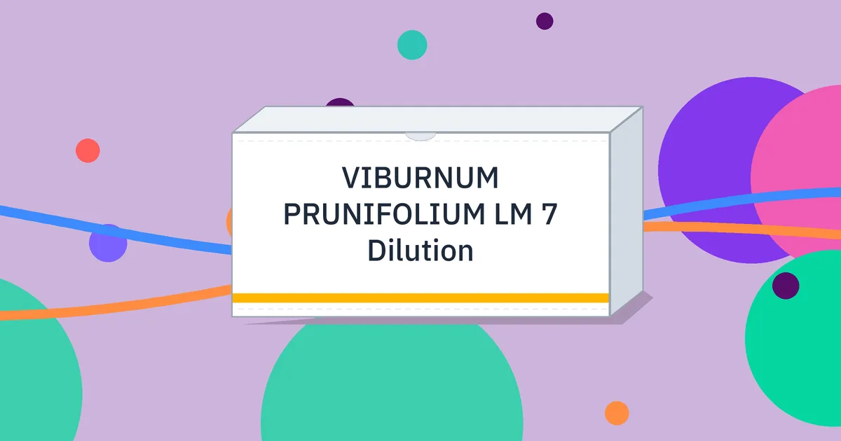 Symbolbild: Packung mit der Aufschrift VIBURNUM PRUNIFOLIUM LM 7 Dilution (PZN 13271686) – Verfügbarkeit und Bezug in Apotheken in Frankfurt am Main