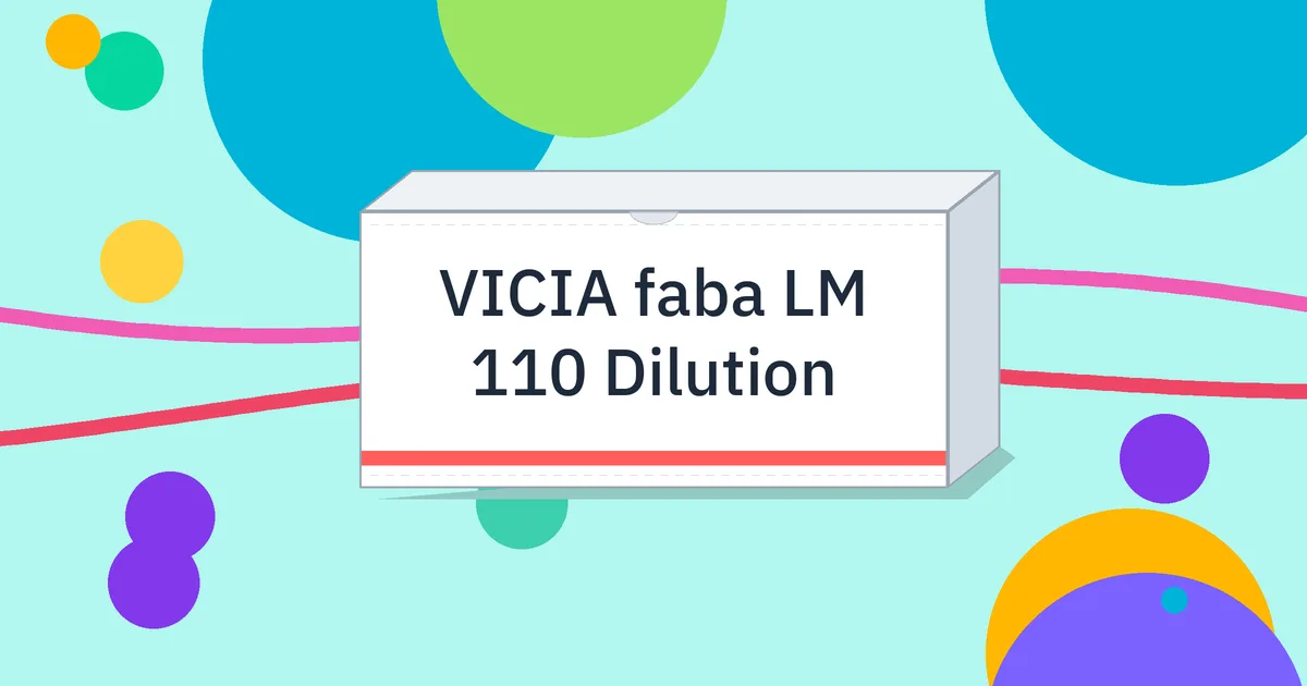 Symbolbild: Packung mit der Aufschrift VICIA faba LM 110 Dilution (PZN 13273337) – Verfügbarkeit und Bezug in Apotheken in Frankfurt am Main